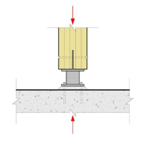 Column Bears with Custom Standoff - WoodWorks | Wood Products Council