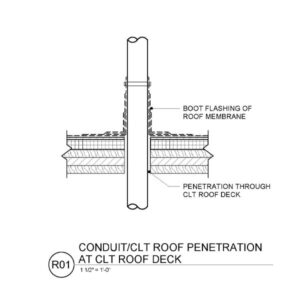 Conduit/Pipe Penetration at CLT Roof Deck - WoodWorks | Wood Products ...