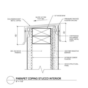 Parapet Coping - Stucco Both Sides - WoodWorks | Wood Products Council