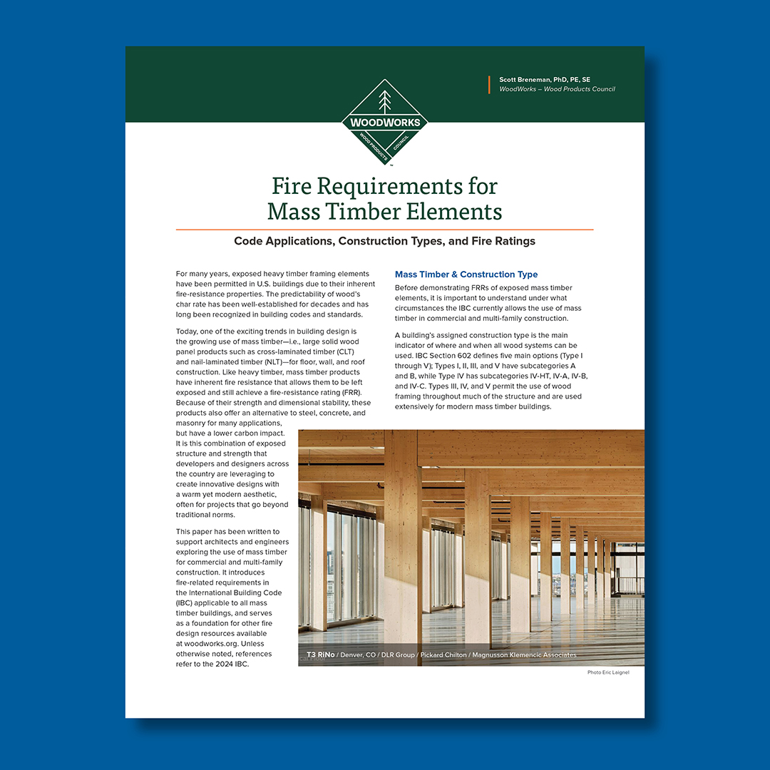 Fire Requirements for Mass Timber Elements: Code Applications ...