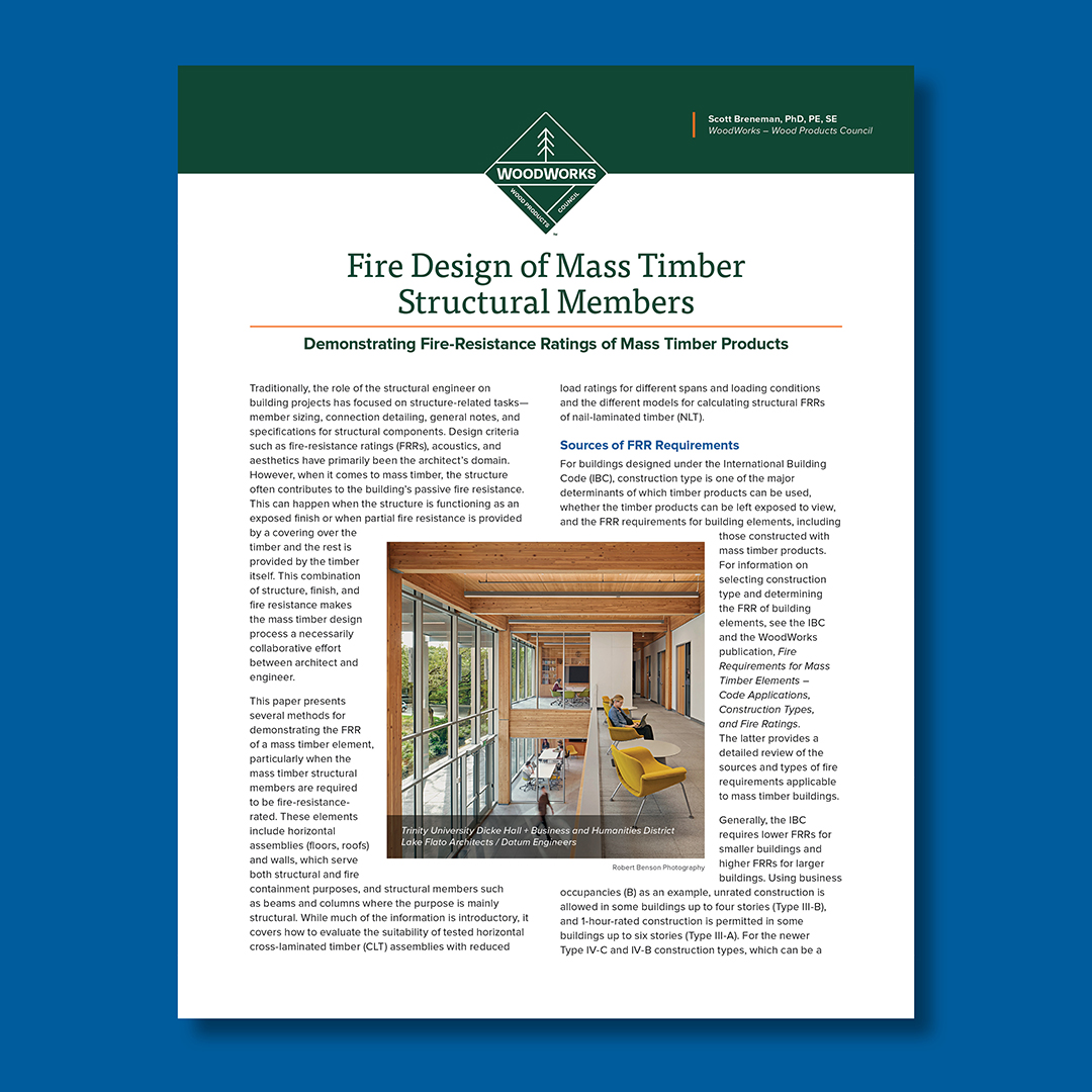 Fire Design of Mass Timber Structural Members: Demonstrating Fire ...