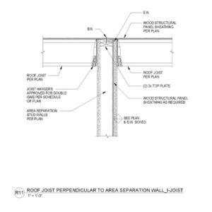 Roof Joist Perpendicular to Area Separation Wall-I-joist - WoodWorks ...