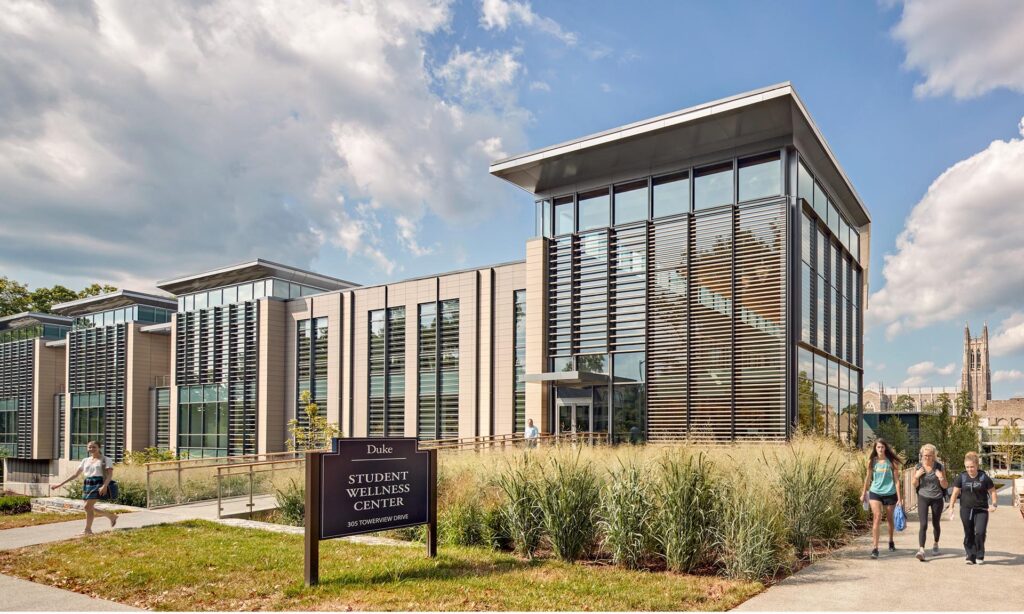Duke University Student Wellness Center Lobby - WoodWorks | Wood ...